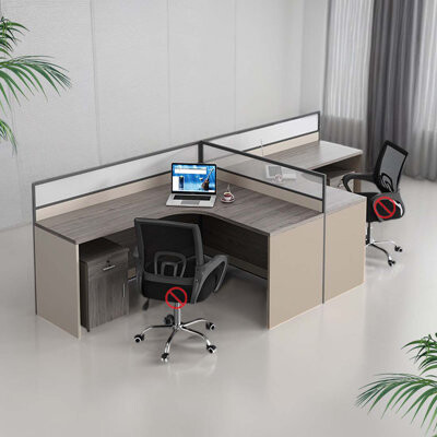 LINK NORTH L-shaped Desk Benching Workstation 2 Person - ShopStyle
