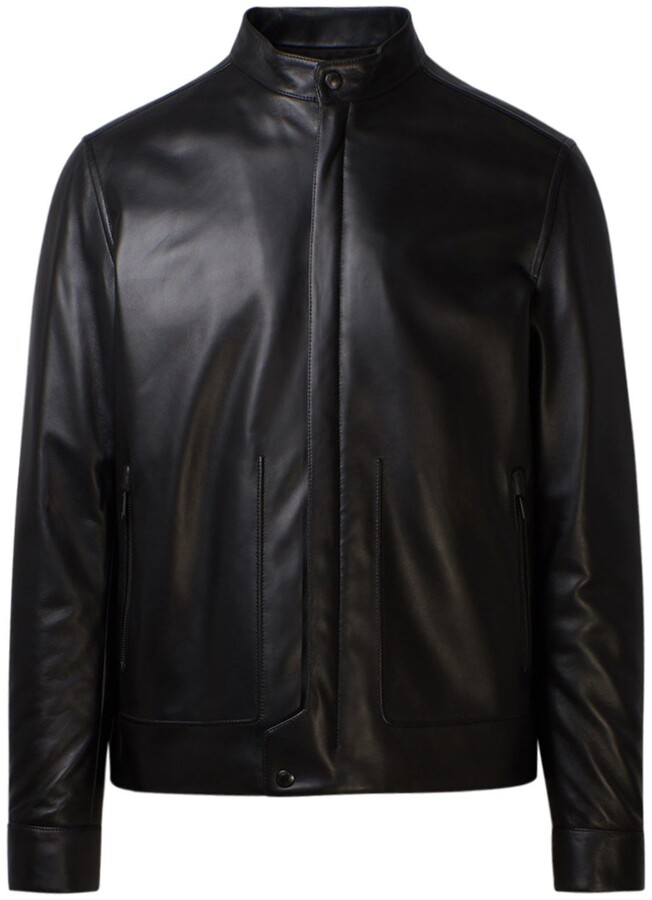 Ermenegildo Zegna Buttoned Leather Jacket - ShopStyle