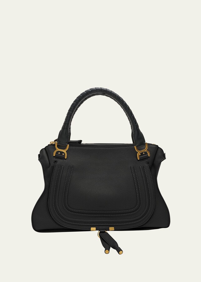 Chloé Marcie Large Double Carry Satchel Bag in Suede - ShopStyle