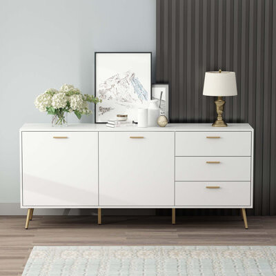 Everly Quinn Modern Wood Kitchen-Buffet-Sideboard Entryway Serving ...