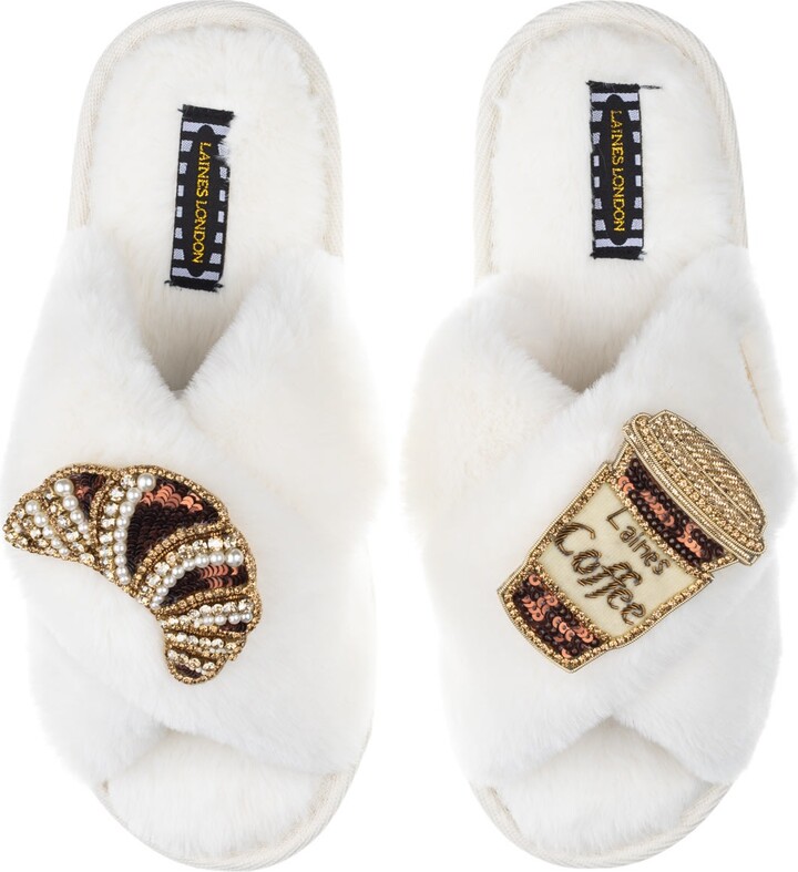 Laines London Women's Neutrals Classic Laines Slippers With Coffee ...