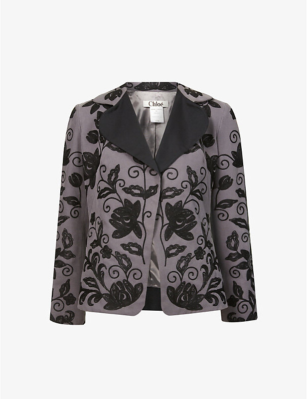 Mon Vintage BY Marie Blanchet Womens Grey Pre-loved Chloé Floral ...