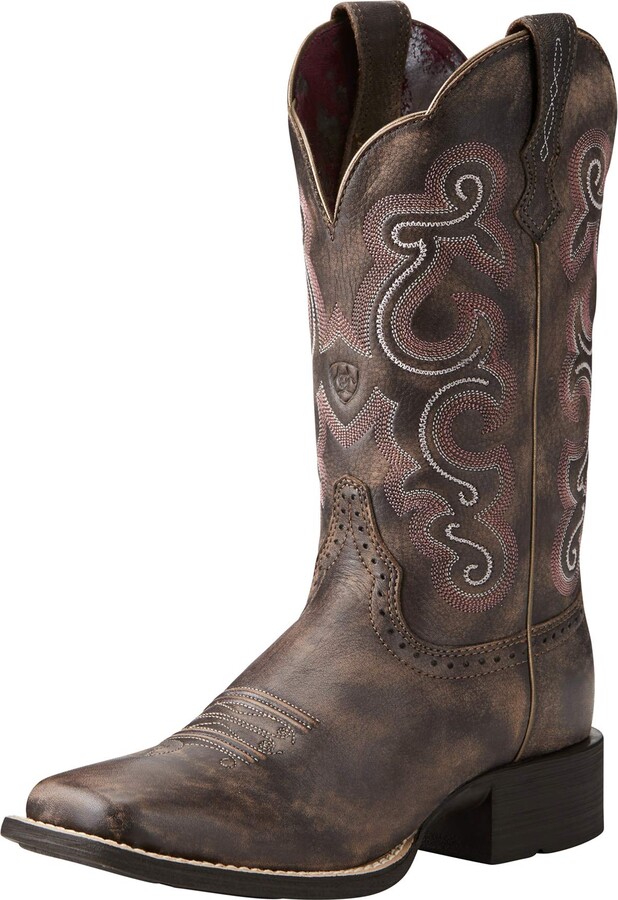 Ariat ARIRC Womens Quickdraw Western Boot Tack Room Chocolate 8 - ShopStyle