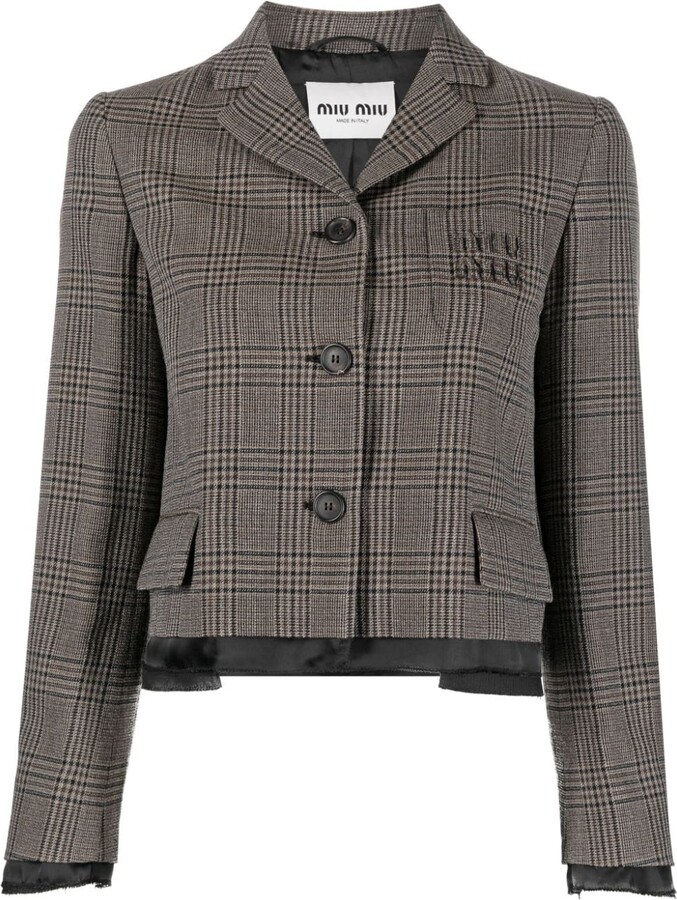 Miu Miu Prince of Wales check blazer - ShopStyle