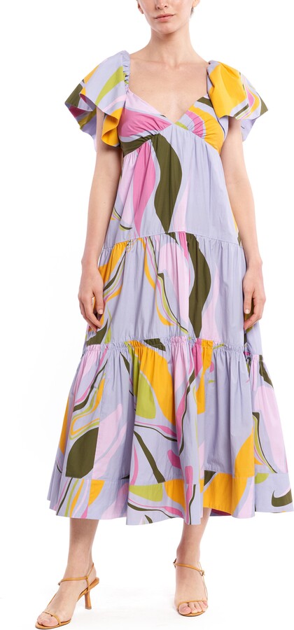 La Ligne Tiered Ruffle Cotton Midi Dress - ShopStyle