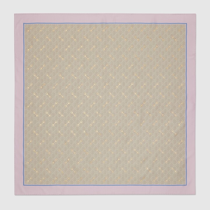 Gucci GG print with Horsebit silk carré - ShopStyle Scarves & Wraps