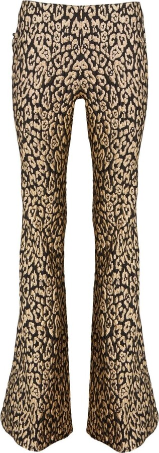 Carolina Herrera Leopard-Print Jacquard Flared Trousers - ShopStyle ...