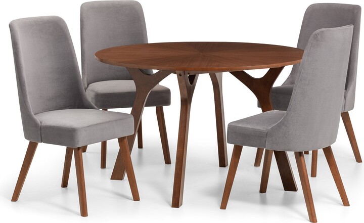 Dunelm Huxley Round Dining Table with 4 Chairs, Grey Grey - ShopStyle