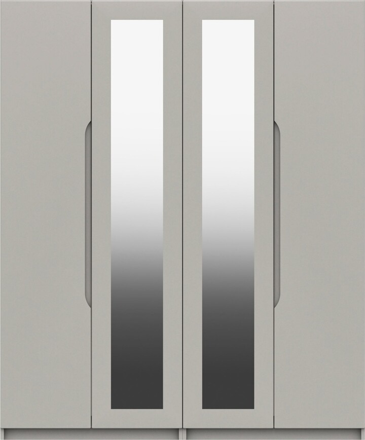 One Call Furniture Legato 4 Door Wardrobe, Mirrored Grey - ShopStyle Dressers & Armoires