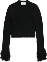 Women's Black Long sleeve Wool Crop Tops | ShopStyle