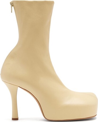 Bottega Veneta Bold Square-toe Leather Platform Boots - ShopStyle
