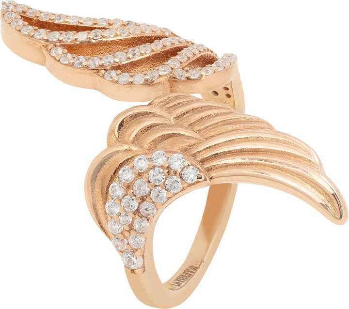 LATELITA - Angels Wing Wrap Around Ring Rosegold - ShopStyle
