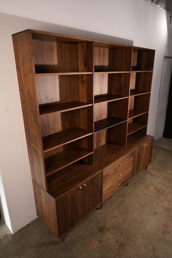 Etsy Gilles Hutch, 3 Drawers, Solid Wood Sideboard With Shelves, Mid Century Modern Bookcase ...