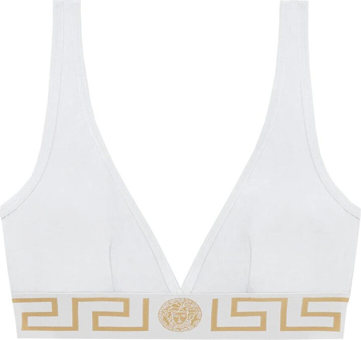 Versace Bralette With Greek Border - ShopStyle Bras
