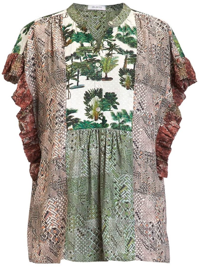 Patchwork Palm Trees Blouse - ShopStyle Lingerie & Nightwear