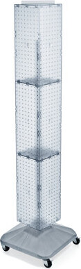 Azar Displays Four-Sided Pegboard Floor Display on Wheeled Revolving ...