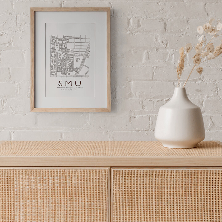 Art By Aleisha Southern Methodist University (SMU) Campus Map Print ...