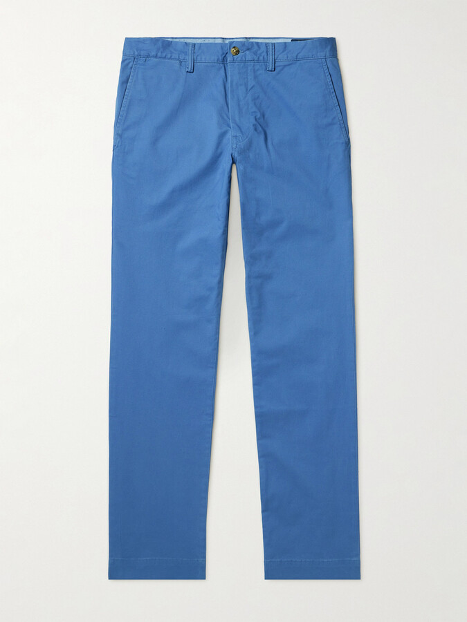 Polo Ralph Lauren Slim-Fit Embroidered Cotton-Blend Twill Chinos - ShopStyle
