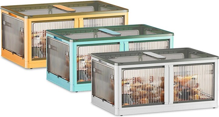 Fresh Fab Finds 3Pc Foldable Storage Bins With Lid - ShopStyle