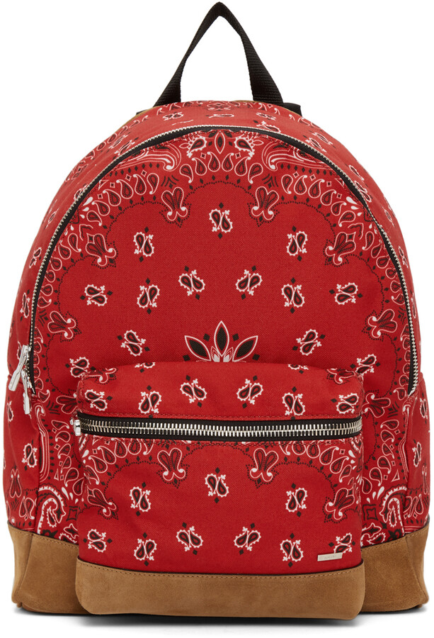 Amiri Red Canvas & Suede Bandana Backpack - ShopStyle
