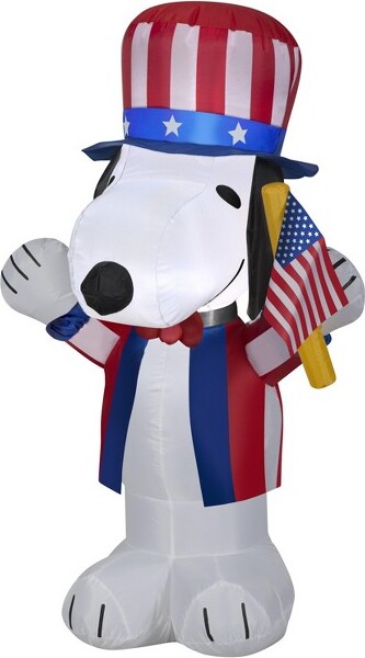 Peanuts Airblown Inflatable Patriotic Snoopy, 3.5 ft Tall, White ...