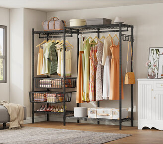 Rebrilliant Aurohom Clothing Rack Heavy Duty Clothes Rack DIY Free ...