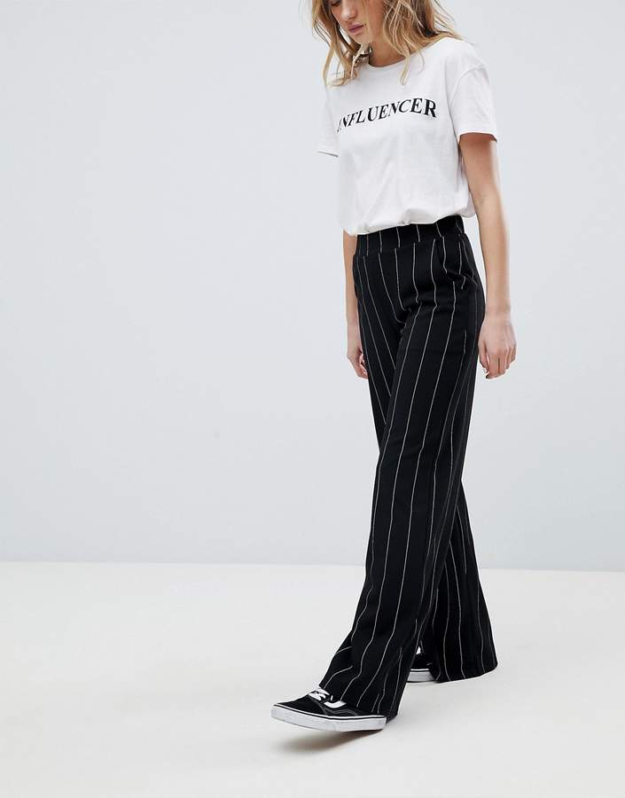 New Look Pin Stripe Wide Leg Pants - ShopStyle