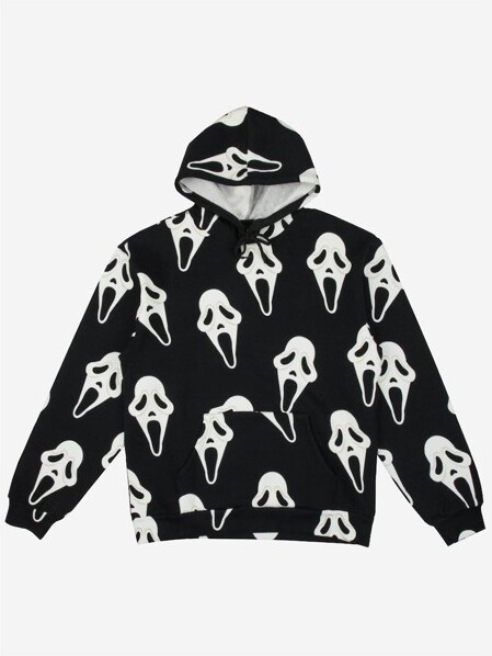 Ghostface Repeat Mask Pattern Men's Black Hoodie - ShopStyle