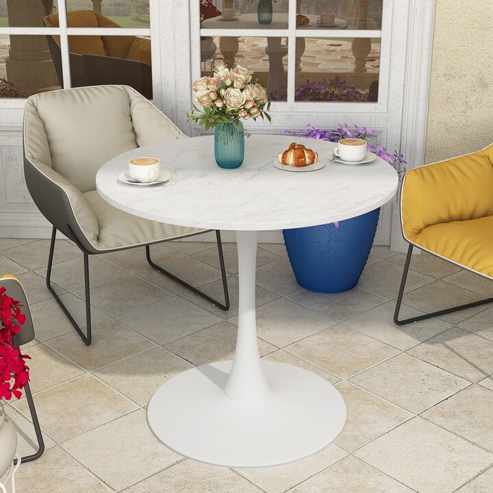Modern Round Dining Table with Round MDF Table Top,Coffee Table - ShopStyle
