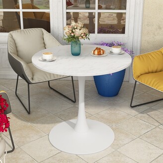 Modern Round Dining Table with Round MDF Table Top,Coffee Table - ShopStyle