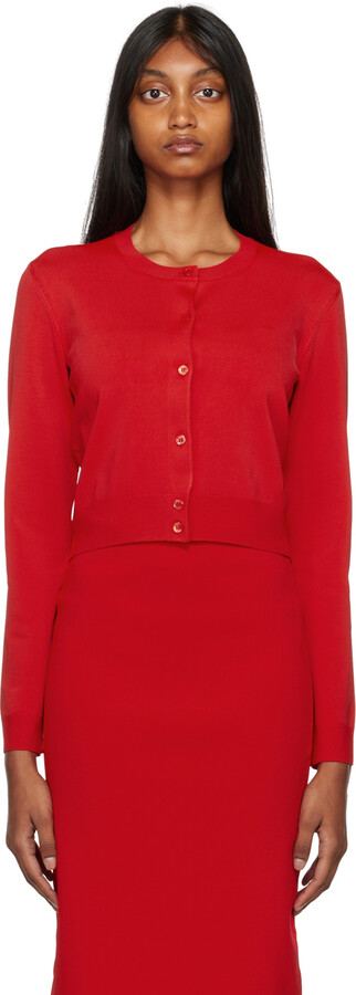 Marc Jacobs Red 'The Cropped Cardigan' Cardigan - ShopStyle