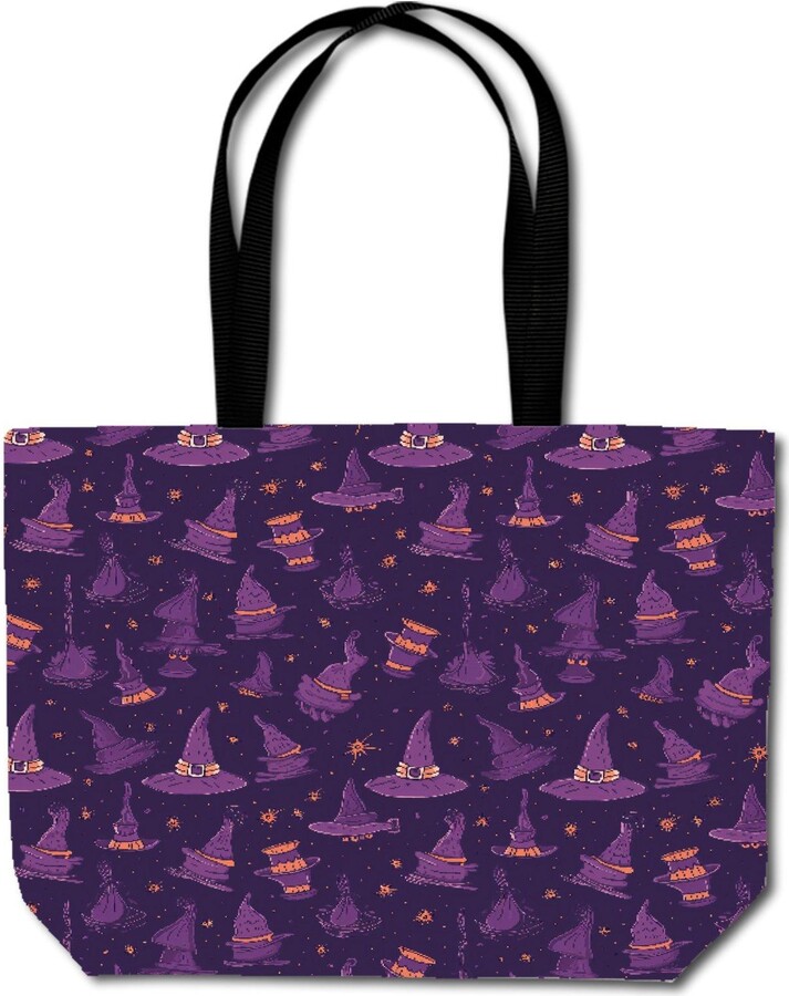Warren Reed - Designer Witch Hats And Broomsticks Beach Shopper Tote ...