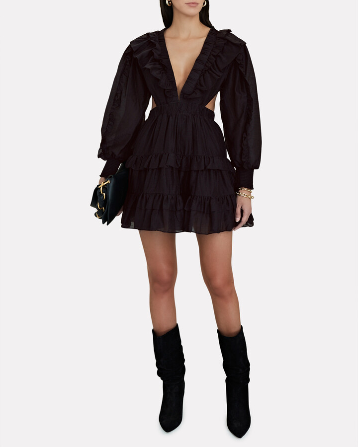 Magali Pascal Goldie Cut-Out Ruffled Mini Dress - ShopStyle