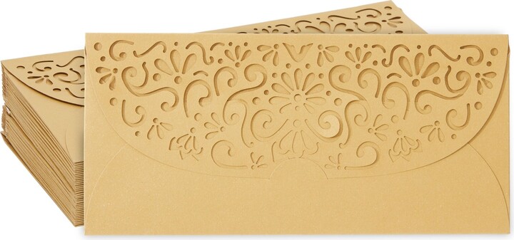Pipilo Press Laser Cut Gold Money Gift Envelopes for Wedding, Birthday ...