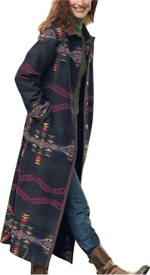 TURWXGSO Plus Size Coats for Women Aztec Jacket - ShopStyle