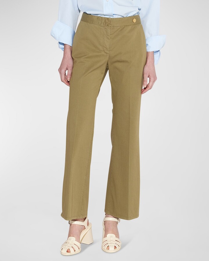 CALLAS Milano Sofia Low-Rise Side-Slit Flare Twill Pants - ShopStyle ...
