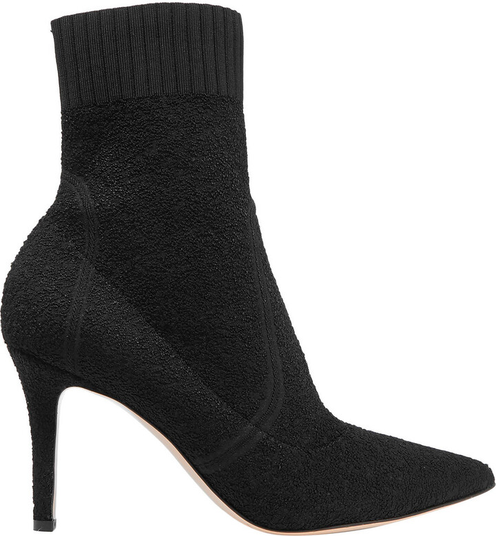 Gianvito Rossi Fiona bouclé-knit sock boots - ShopStyle