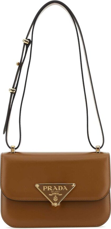 Prada Emblème Logo Plaque Shoulder Bag - ShopStyle