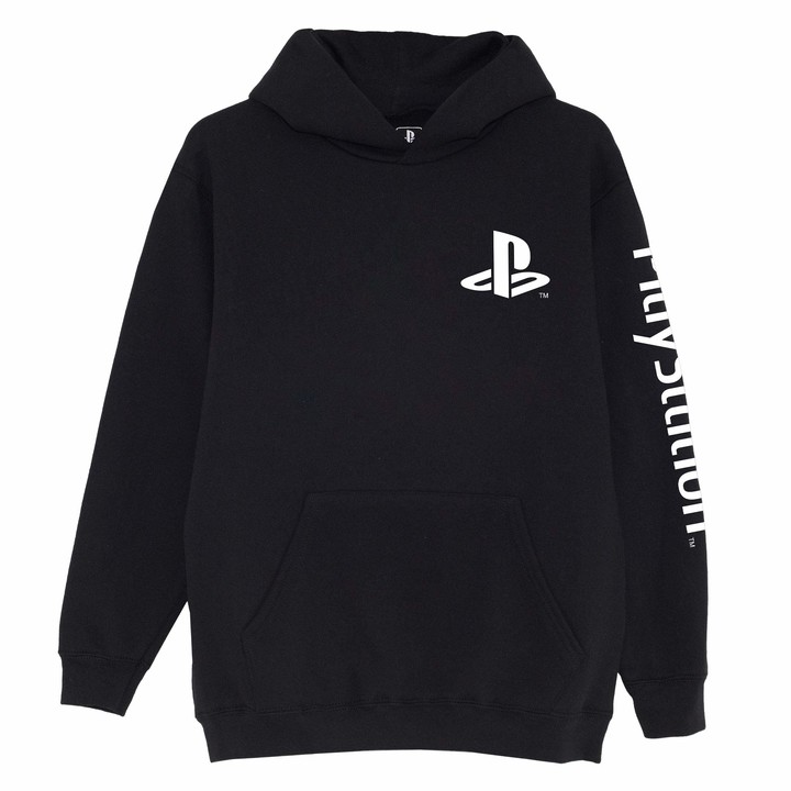 Popgear Playstation PS Logo Girls Pullover Hoodie Black 9-10 Years ...
