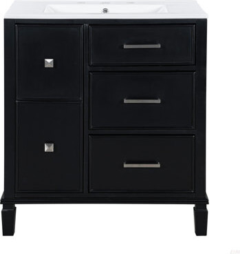 Winston Porter 30 Inch Bathroom Vanity With Ceramic Sink, Flip-Out ...