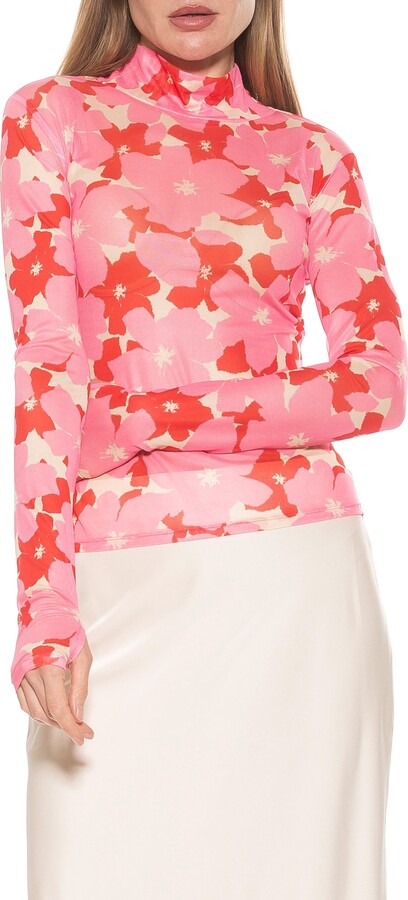 Alexia Admor Doja Mock Neck Mesh Top - ShopStyle
