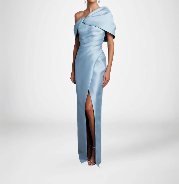 FRASCARA Off-The-Shoulder Gown In Azure - ShopStyle Party Dresses