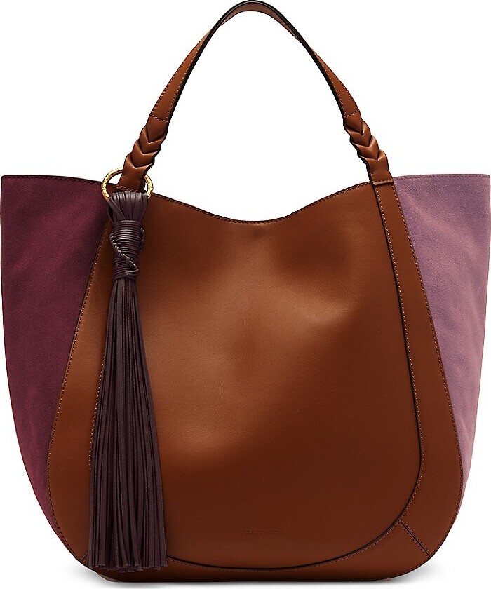Ulla Johnson Albers Colorblocked Suede & Leather Tote - ShopStyle