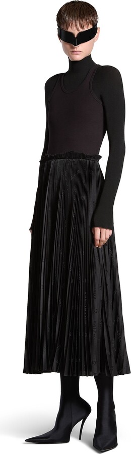 Balenciaga Bal Diagonal Allover Hybrid Tank Top Pleated Dress - ShopStyle