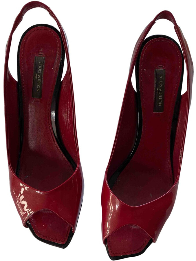 Louis Vuitton red Patent leather Sandals - ShopStyle