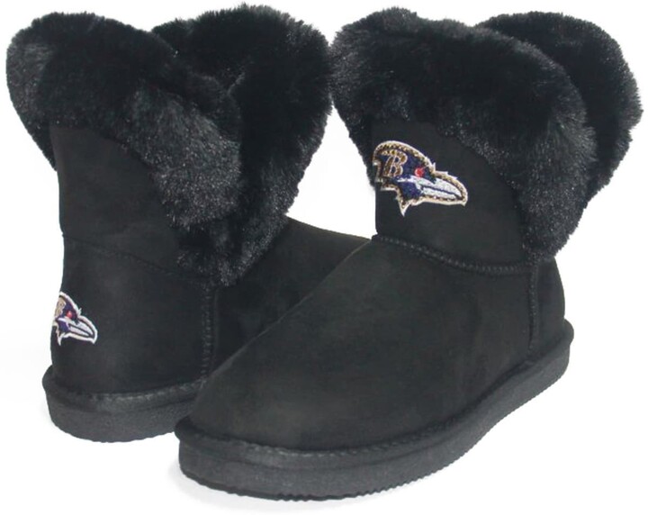 Women's Cuce Black Baltimore Ravens Faux Fur Boots - ShopStyle