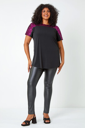 Roman Curve Roman Originals Curve Sequin Embellished Stretch Top ...