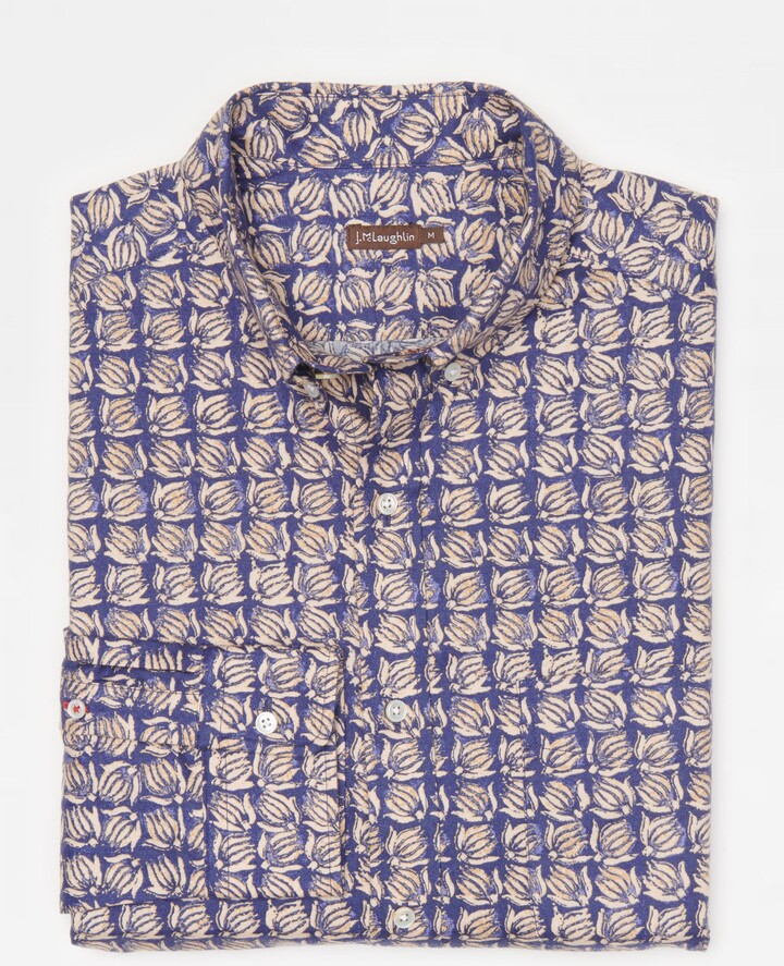 J.Mclaughlin Carnegie Classic Fit Flannel Shirt in Mini Sana Square ...