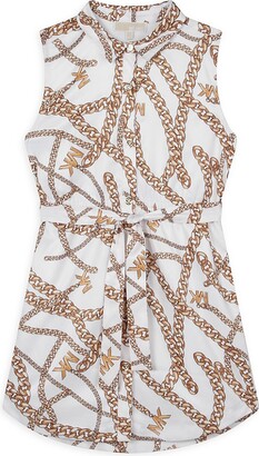 Michael Kors Kids Little Girl's & Girl's MK Chain-Link Shirt Dress ...