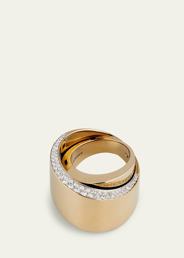 Vhernier Pink Gold Tourbillon Ring with Diamonds - ShopStyle